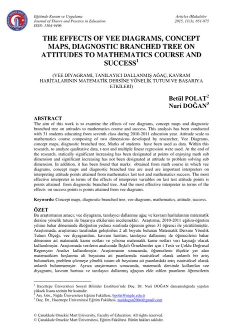 Pdf The Effects Of Vee Diagrams Concept Maps Diagnostic Branched Tree On Attitudes To