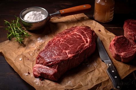 검은 배경에 앉아 네 컷 스테이크 국내 교배 소의 쇠고기 부위 카타미쿠 등 생고기 배경 일러스트 및 사진 무료 다운로드 Pngtree