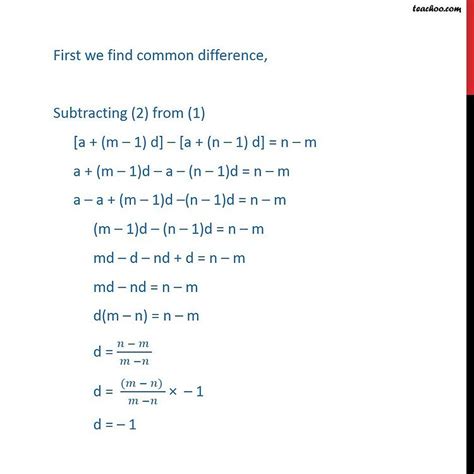 Question In An AP If Mth Term Is N The Nth Term Is M