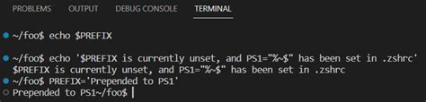 Prefix Environment Variable Displayed In Ps1 In Integrated Terminal