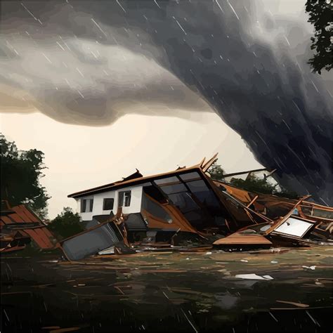 Großer Sturm Der Einen Tornado Verursachte Der Zerstörung Verursachte