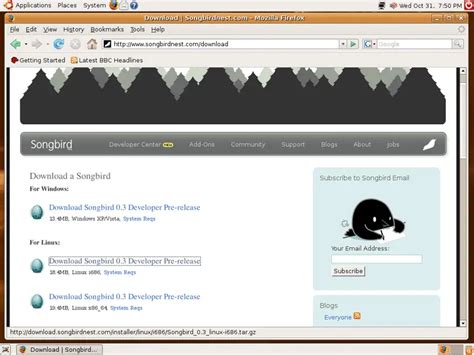 Installing Songbird 03 Developer Pre Release On Ubuntu 710 Gutsy Gibbon