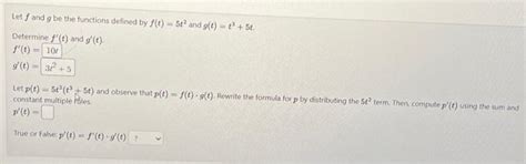 Solved Let F And G Be The Functions Defined By F T T And Chegg