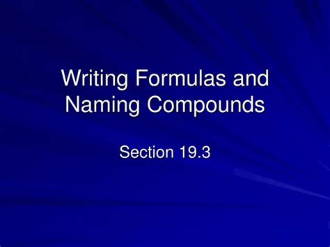 PPT Writing Formulas And Naming Compounds PowerPoint Presentation Free Download ID