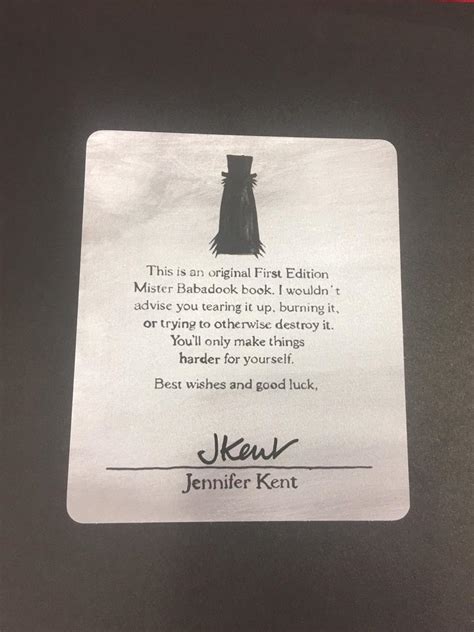 Babadook Pop Up Book Signed By Film Writerdirector Jennifer Kent 1st