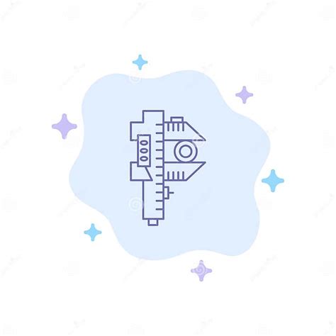 Measuring Accuracy Measure Small Tiny Blue Icon On Abstract Cloud Background Stock Vector
