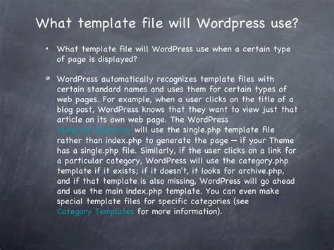 Wordpress Template Hierarchy Ppt