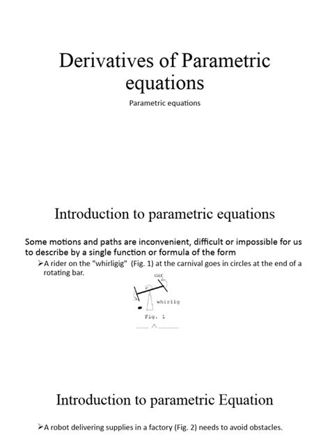 10 Derivatives Of Parametric Equations Pdf Equations Tangent