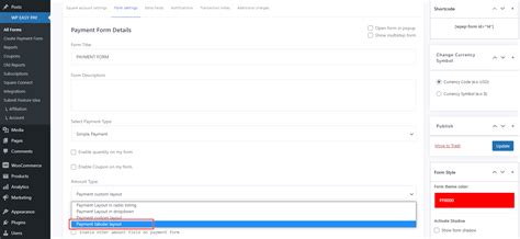 Payment Tabular Layout Wp Easypay