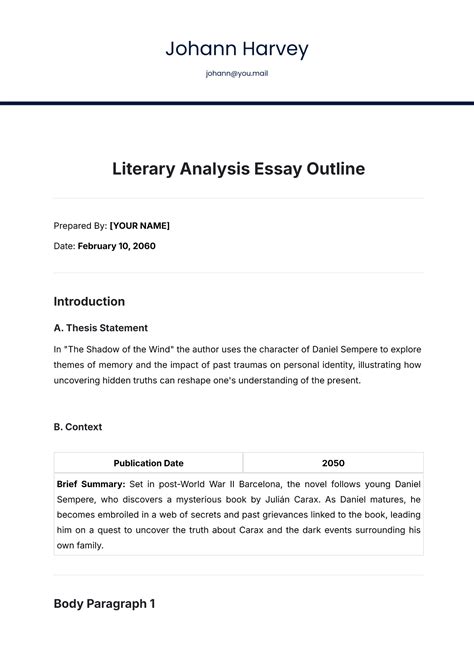 Critical Analysis Essay Outline Example Critical Analysis Essay Outline Example