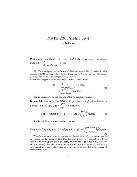 Seminar Assignments Problem Set 4 Solutions Math 220 Problem Set 4 Solutions 2 Problem 1 Z