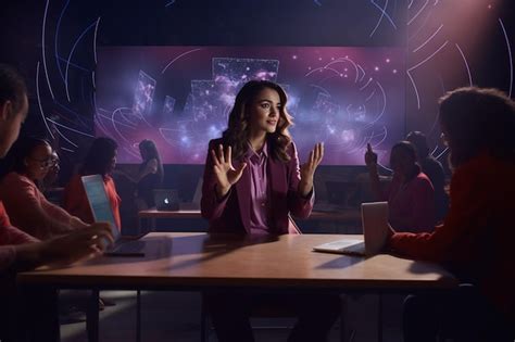 Premium Photo Virtual Conference Scene With Sign Language Generative Ai