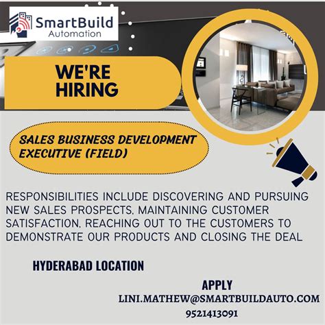 Smartbuild Automation On Linkedin Smartbuild Automation Job Sales Salesexecutive…