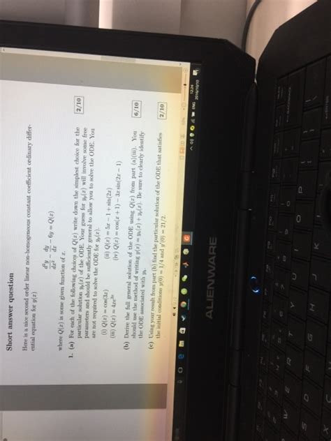 Solved Here Is A Nice Second Order Linear Non Homogeneous