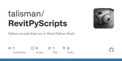 GitHub Talisman RevitPyScripts Python Scripts That Run In Revit Python Shell
