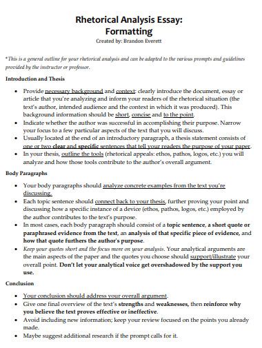 Free 10 Rhetorical Analysis Samples In Pdf