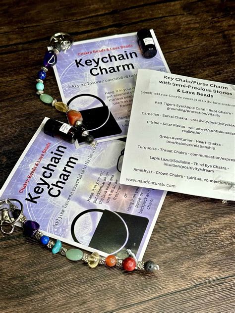7 Chakra Diffuser Keychain W Orange Essential Oil Mama Moon Rocks