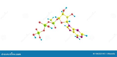 Adenosine Triphosphate Molecular Structure Isolated On White Stock Illustration Illustration
