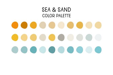 Sea And Sand Color Palette For Procreate Color Swatch Etsy