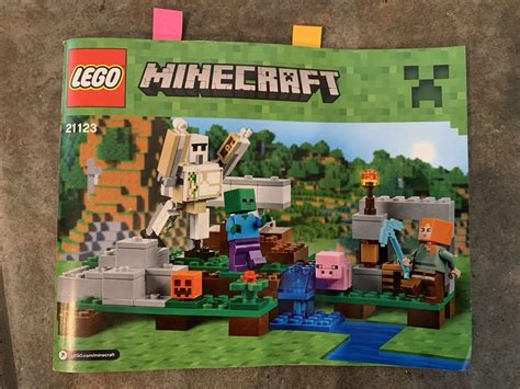 Mavin Lego Minecraft With Instructions And Box Missing Piece The Iron Golem