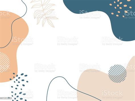 파스텔 색상의 유기적 모양과 손 그리기 선이 있는 추상적인 배경 텍스트 공간이 있는 현대적인 디자인 템플릿입니다 브랜딩 디자인을 위한 최소한의 세련된 커버 벡터