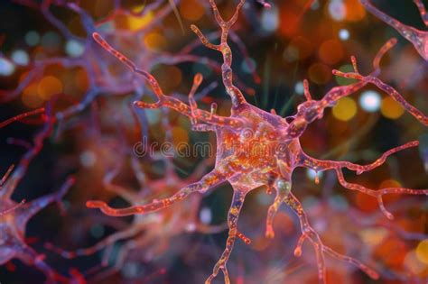 Neural Network Connection With A Cosmic Sparkling Visual Representation In Vibrant Colors Stock