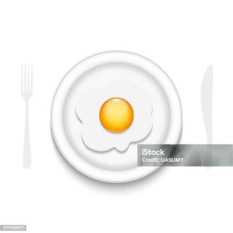 하프톤 칼붙이 숟가락과 포크가 흰색 배경 요리 배너에 고립 된 둥근 접시에 계란 튀김 음식 일러스트를위한 아침 식사 3차원 형태에 대한 스톡 벡터 아트 및 기타 이미지