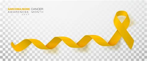 육 종 및 뼈 암 인식 주간 투명 한 배경에 고립 된 노란색 색상 리본 포스터에 대 한 벡터 디자인 서식 파일입니다 기민에 대한 스톡 벡터 아트 및 기타 이미지 Istock