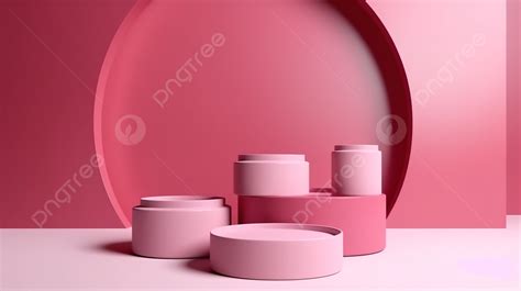 분홍색 색상 테마와 원통형 모양으로 3d로 렌더링된 제품 디스플레이 단상 그림 유리 진열장 3d 연단 제품 쇼케이스 배경 일러스트 및 사진 무료 다운로드 Pngtree