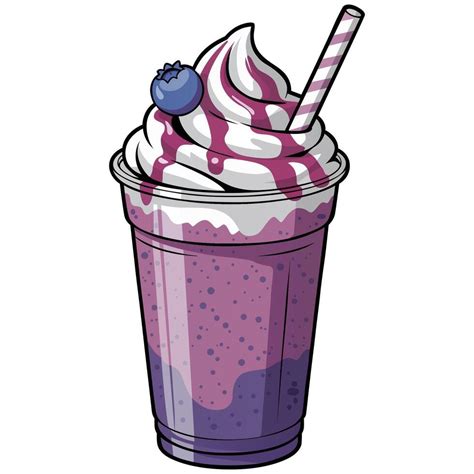 Illustration Of Purple Smoothie With Whipped Cream 66123238 Vector Art