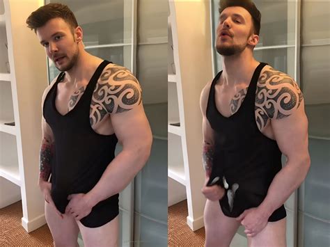 Cute Guy Cumming In Black Singlet