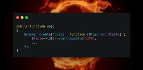 laravel 8 dễ dàng đổi giá trị auto increment mặc định database chung