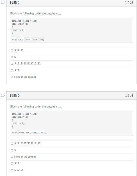 Solved 问题 Given the following code the output is Chegg
