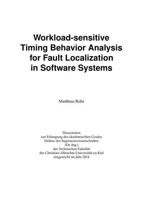 Pdf Workload Sensitive Timing Behavior Analysis For Fault