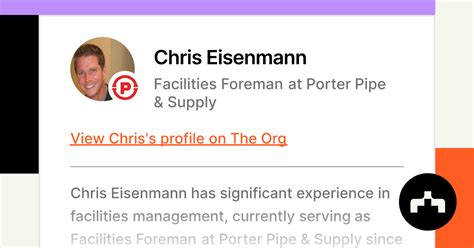 Chris Eisenmann Facilities Foreman At Porter Pipe And Supply The Org