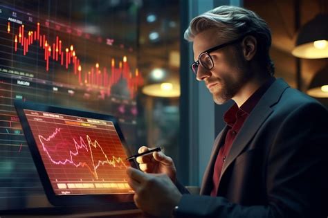 Premium Ai Image Man Analyzing Marketing Metrics On A Tablet