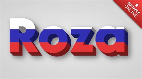 Roza 3d Russia Flag Text Effect Generator