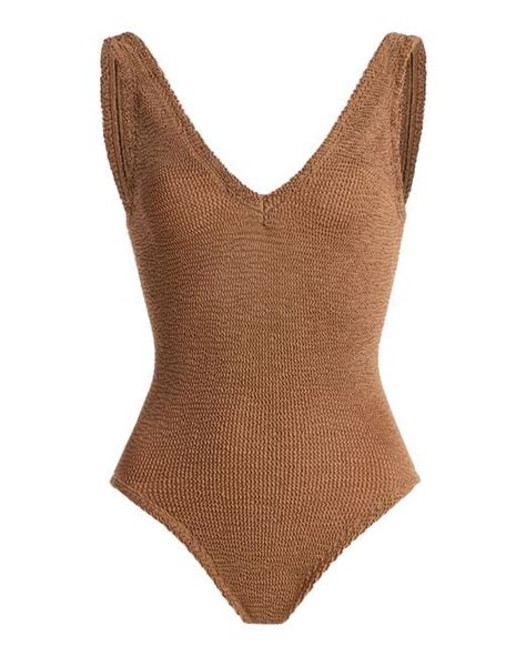 Hunza G Sadie One Piece Swimsuit In Brown Lyst