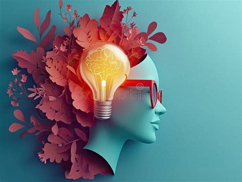 3d Light Bulb Idea On Head Human Creative Thinking Concept Stock