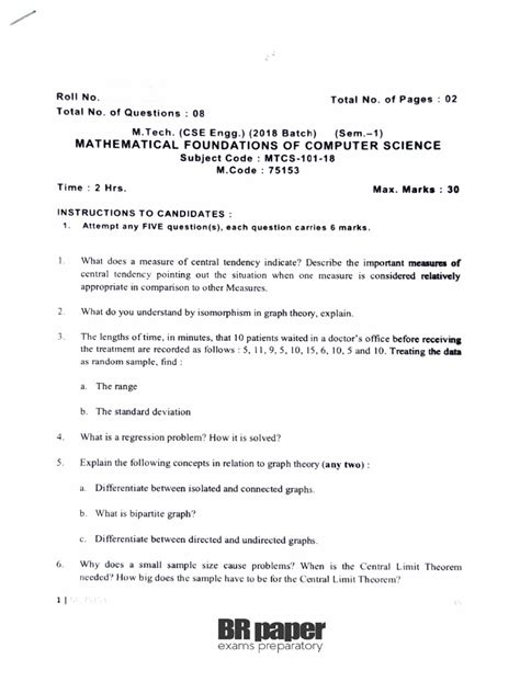 Mfcs 1st May2020 Pdf Mathematics Graph Theory