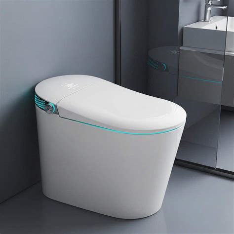 Yulika Elongated Smart Bidet Toilet 1 28gpf In White With Front And