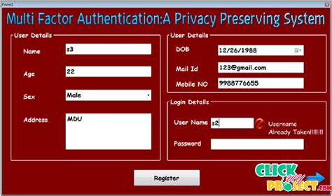 Multi Factor Authentication Privacy Preserving System Clickmyproject