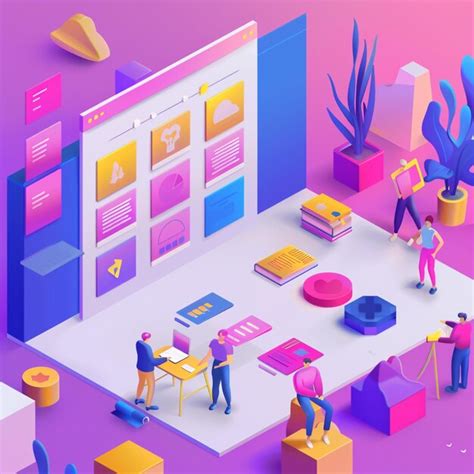 Ui And Ux Designer Isometric Composition Premium Ai Generated Image