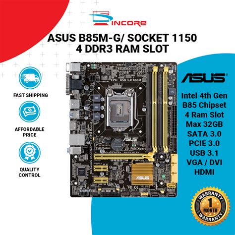 Asus B85m G B85m E B85m E R2 0 Socket 1150 Intel B85 Motherboard Usb 3 1 Sata 3 0 Intel 4th