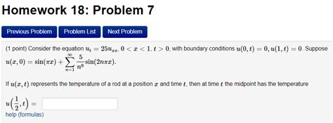 Solved Homework 18 Problem 7 Previous Problem Problem List Chegg Com