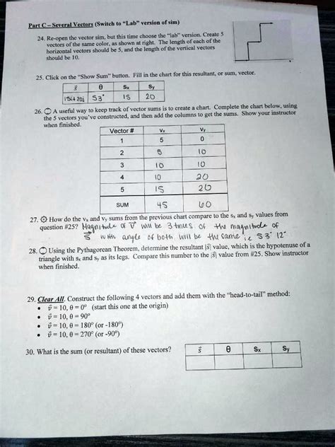 Solved Part C Several Vectors Switch To Lab Version Of Sim 24