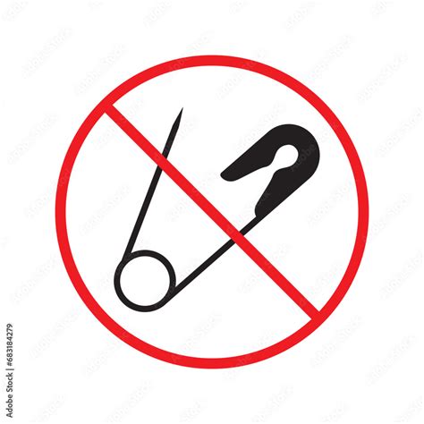 Vetor De Prohibited Safety Pin Vector Icon No Safety Pin Icon