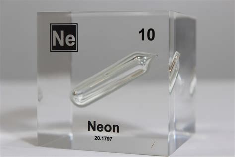 Neon Element Cube Periodic Table Of Elements Noble Gas Display Neon Element Encased In Acrylic