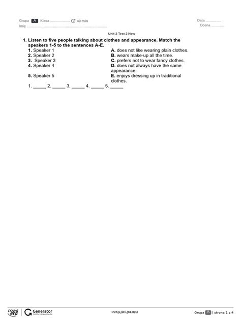 Unit 2 Test 2 New Test Spe Pdf Clothing Softlines Retail
