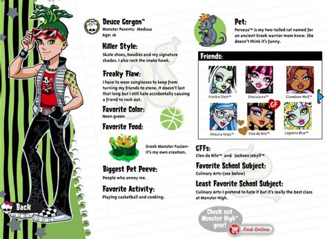Monster High Deuce Gorgon Profile By Sweetieshelly On Deviantart